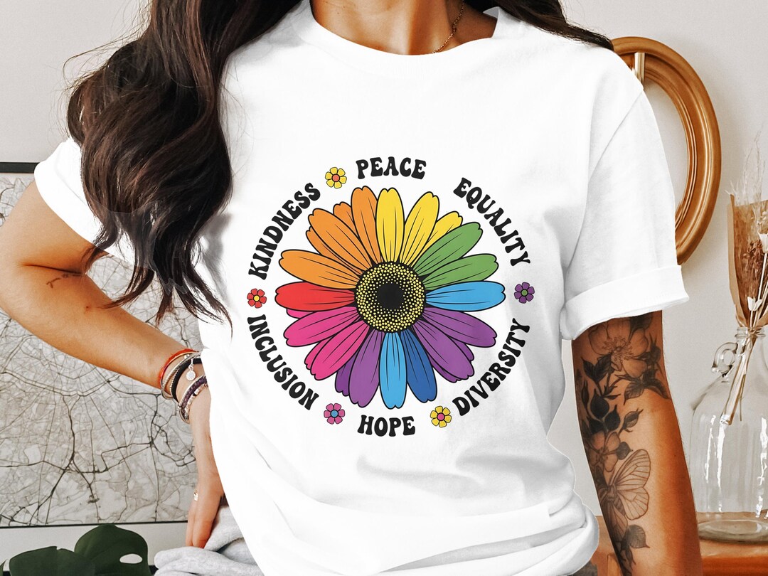 Rainbow Flower PNG, Peace Love Equality, Inclusion Png, Diversity Png ...