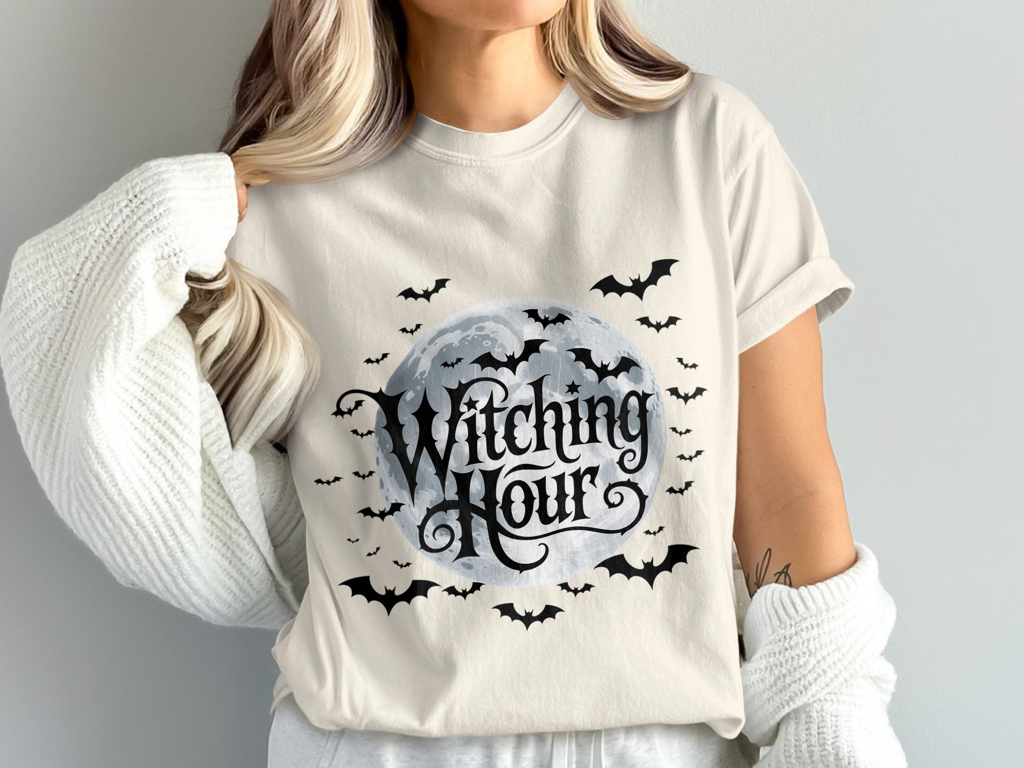 Witching Hour PNG, Halloween Png, Bat Png, Moon Png, Spooky Season ...
