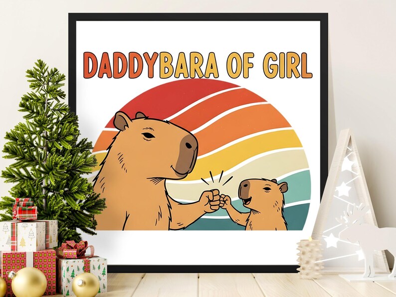 Daddybara of Girl PNG, Capybara Png, Retro Capybara, Dad and Daughter ...
