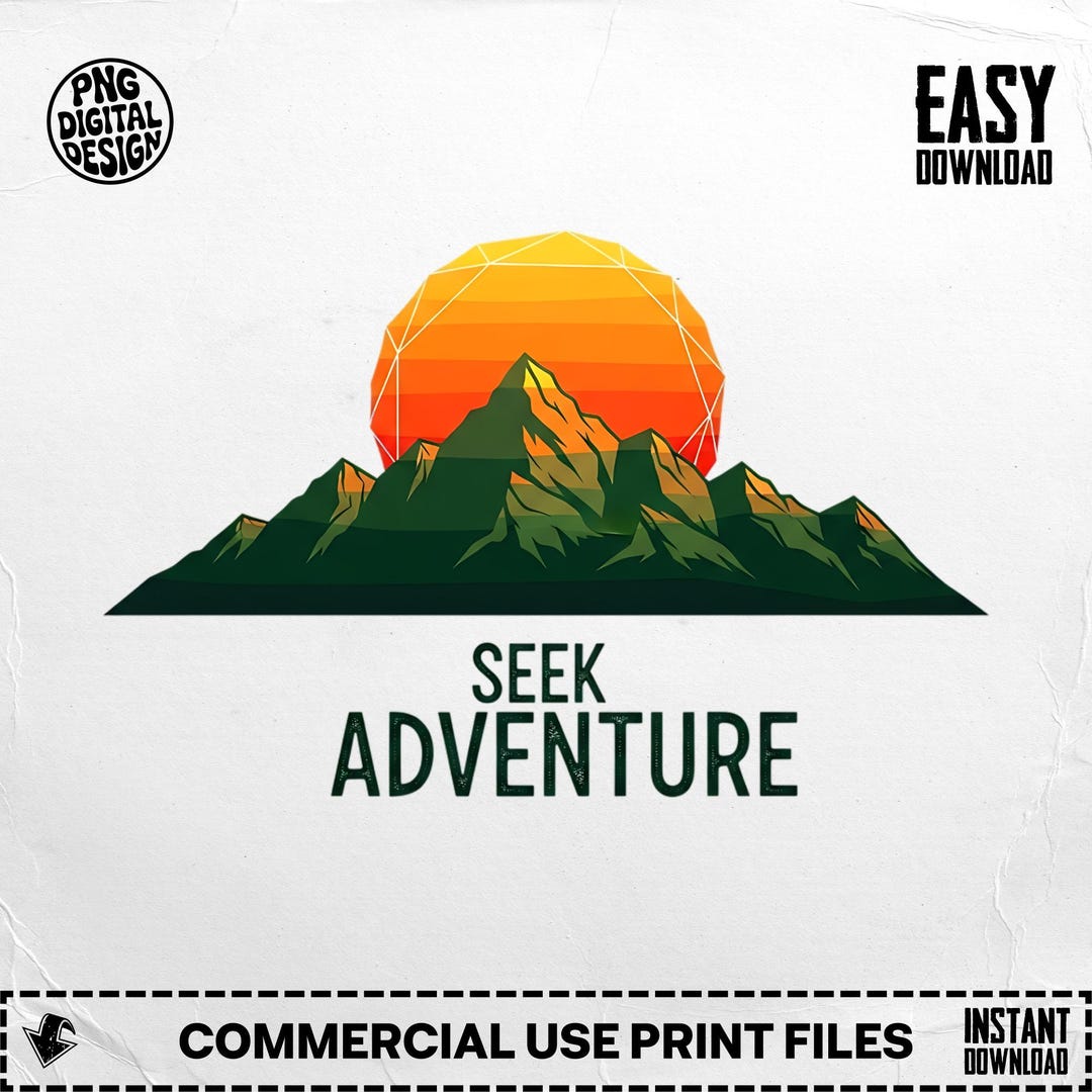 Seek Adventure PNG, Mountain Sunset, Digital Download, Adventure Png ...