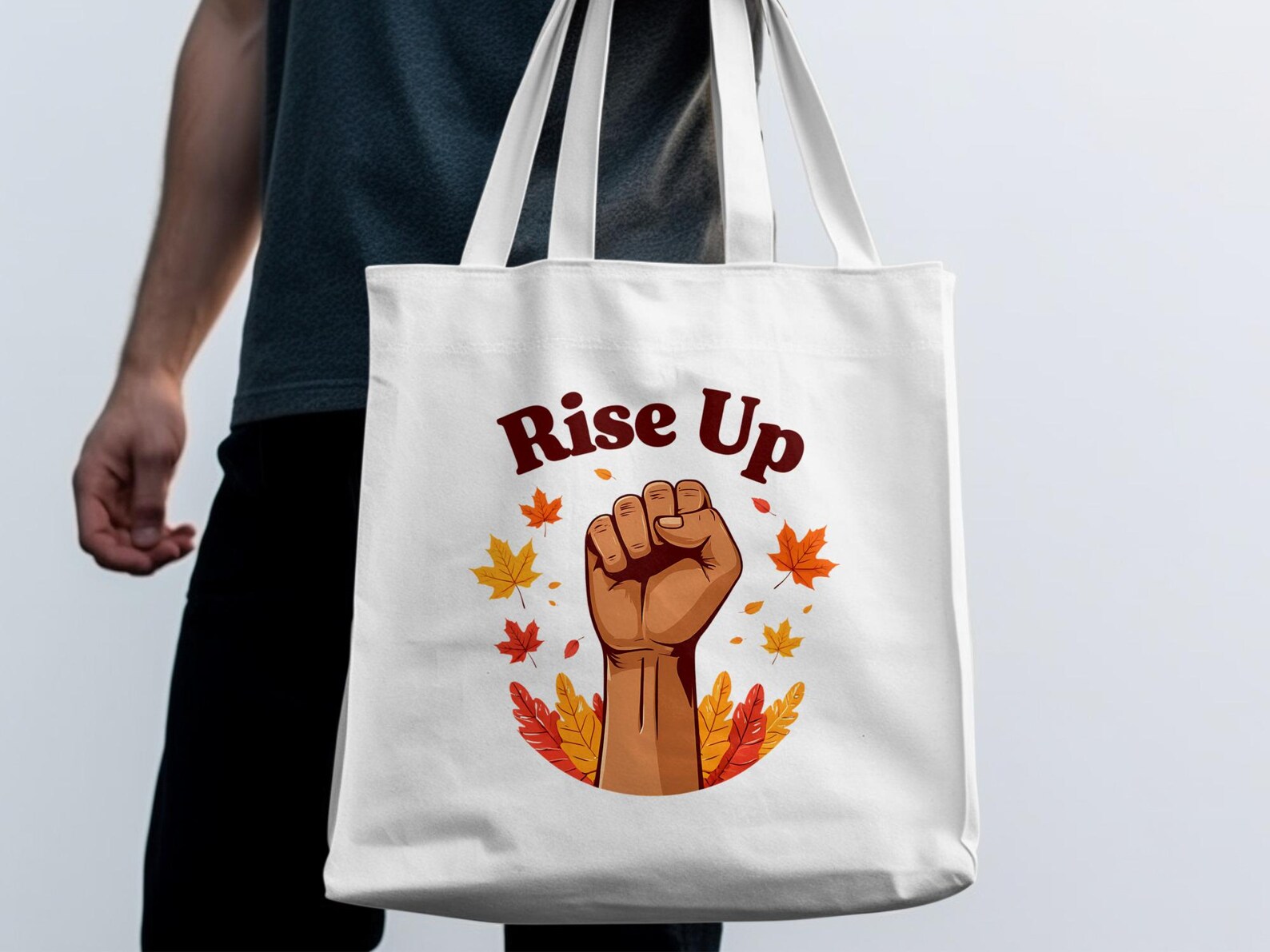 Rise up PNG, Fist Png, Autumn Leaves Png, Motivational Png, Sublimation ...