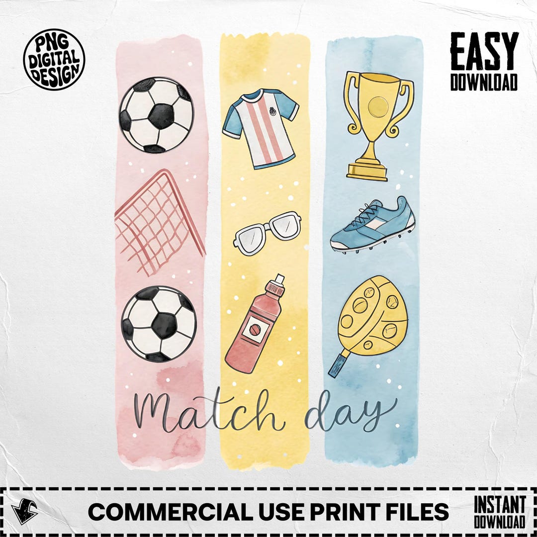 Match Day PNG, Soccer Png, Sports Png, Football Clipart, Sublimation ...