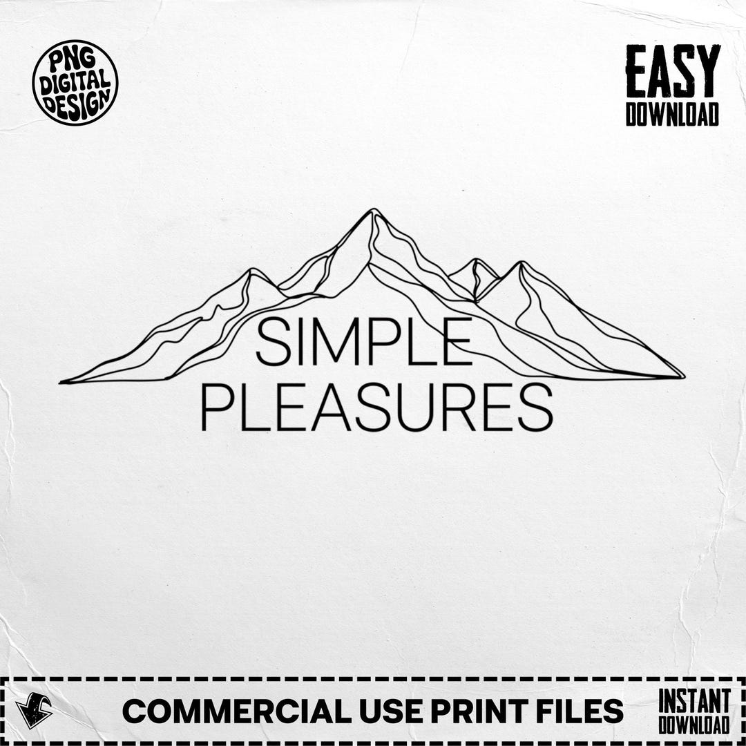 Simple Pleasures PNG, Mountain Png, Line Art Png, Minimalist Png ...