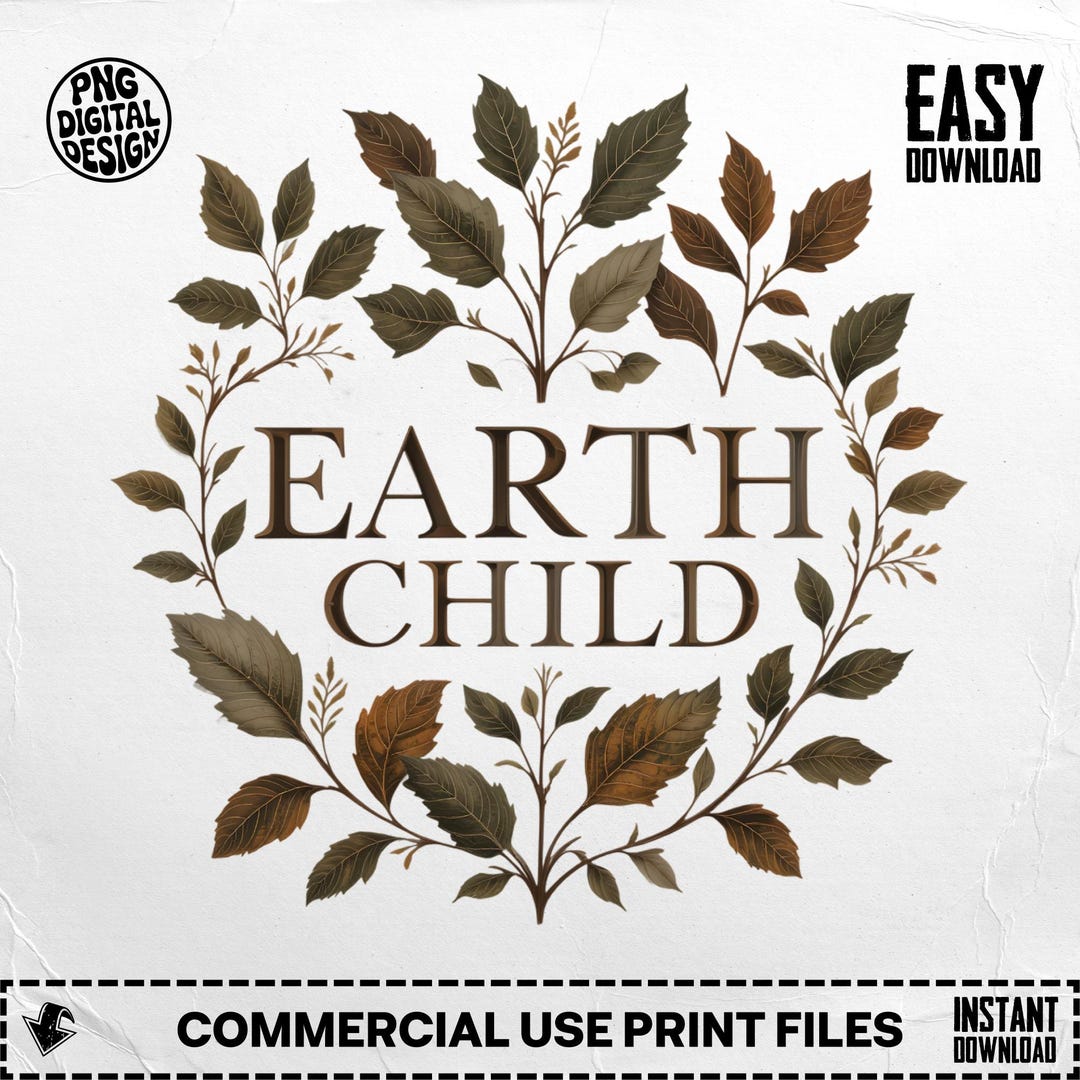 Earth Child PNG, Floral Wreath Png, Leaves Png, Boho Png, Sublimation ...