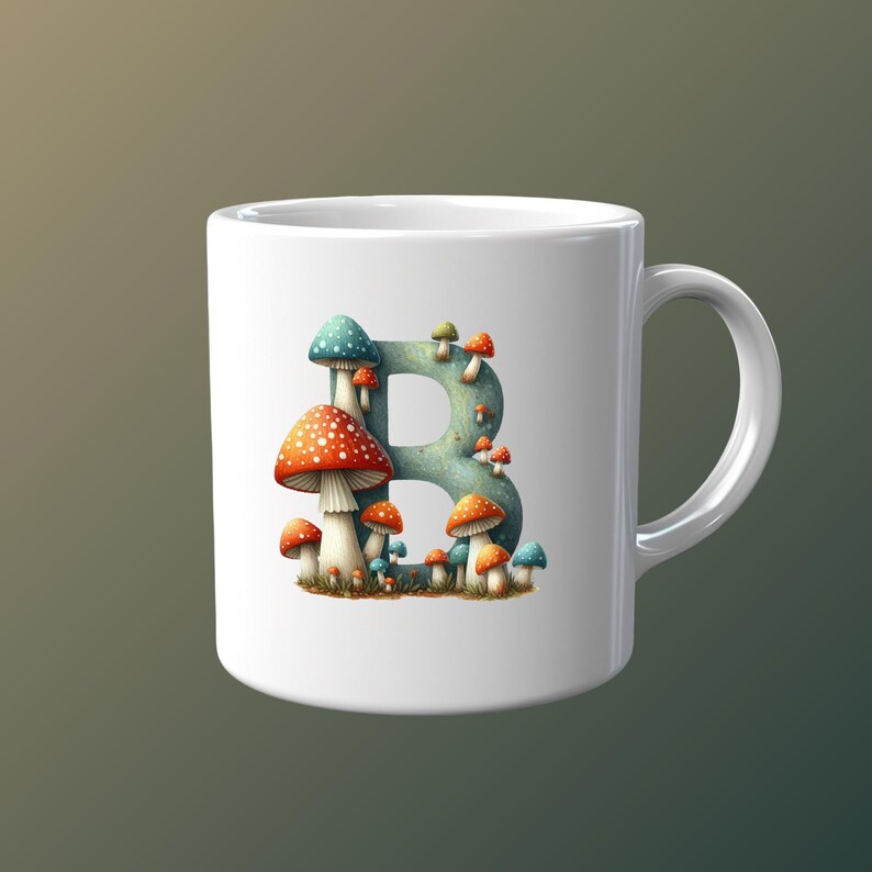 Watercolor Mushroom Alphabet, Mushroom Theme Letters Numbers Mushroom ...
