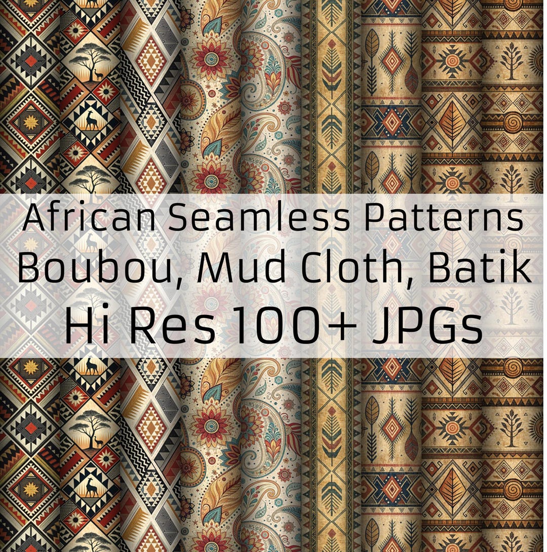 100+ African Mud Style Seamless Pattern Bundle, Boubou, Batik, African ...