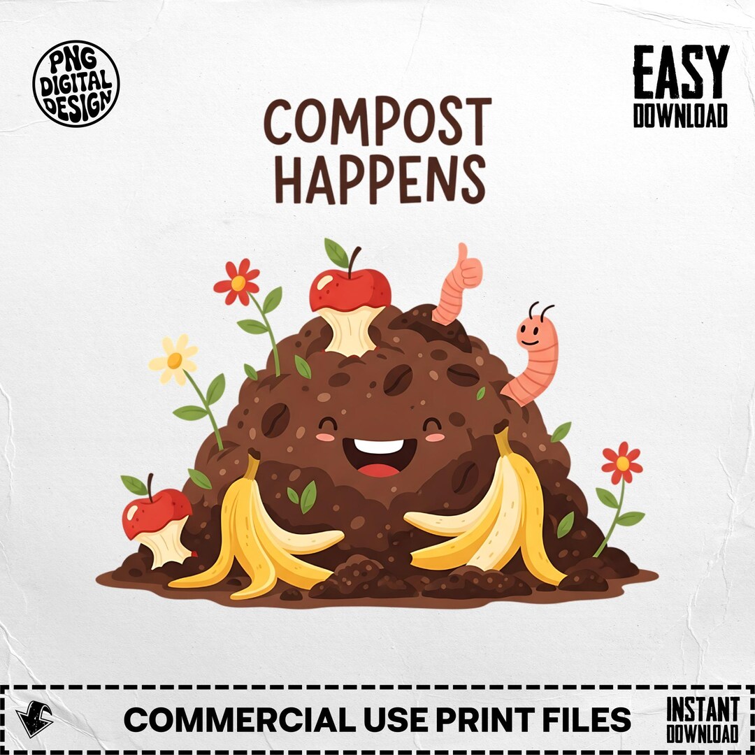 Compost Happens PNG, Compost Clipart, Funny Worm Png, Banana Png ...