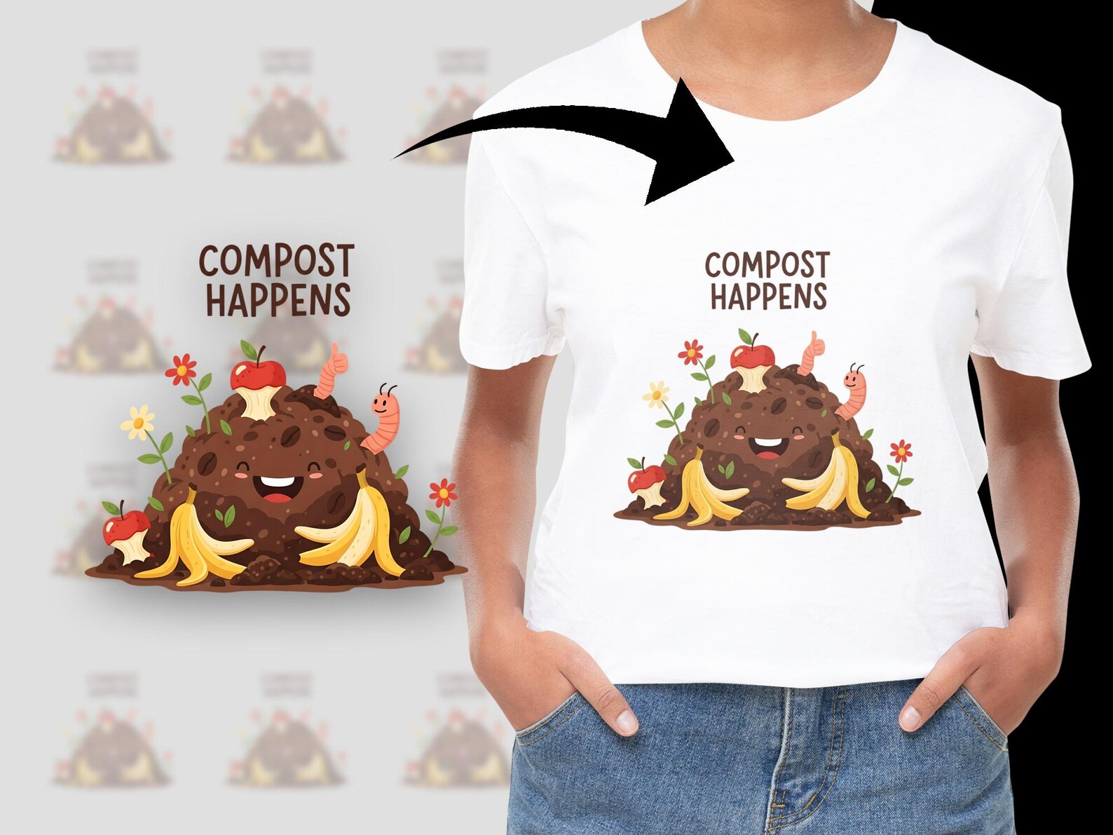 Compost Happens PNG, Compost Clipart, Funny Worm Png, Banana Png ...