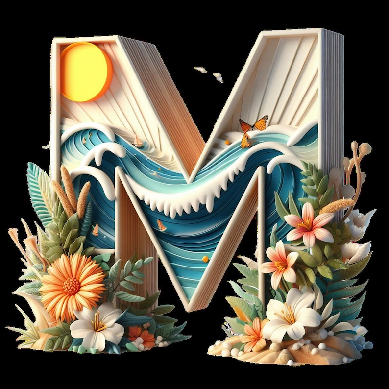 Summer Alphabet Letters Bundle, Summer PNG Letters, Numbers, Summer ...