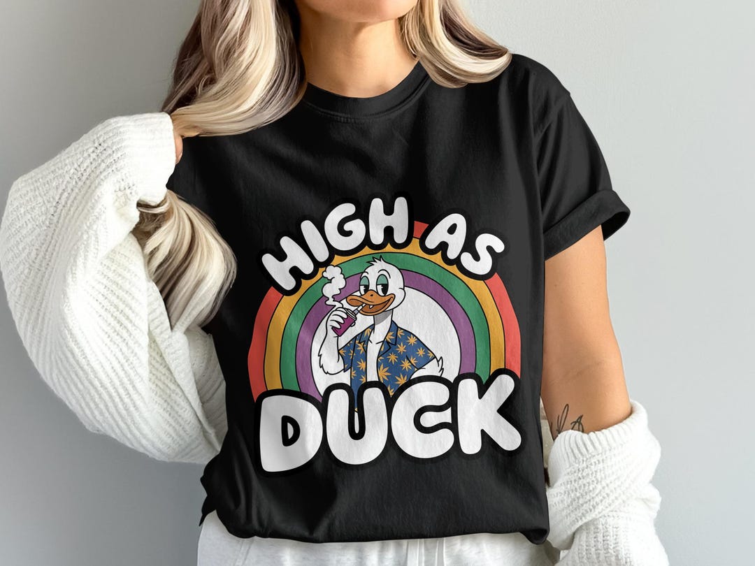 High as Duck PNG, Funny Duck Clipart, Stoner Duck, Rainbow Png, Digital ...