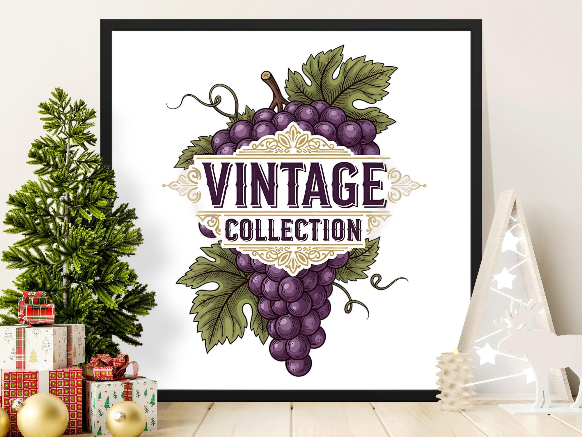 Vintage Collection PNG, Grape Clipart, Wine Png, Winery Png, Retro ...
