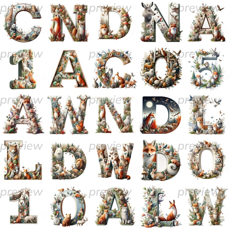 Woodland Animals Alphabet & Numbers Woodland Animals Transparent PNG ...