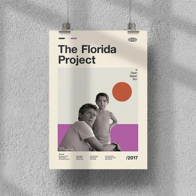 The Florida Project Mid Century Modern Movie Poster, Retro Film Art ...