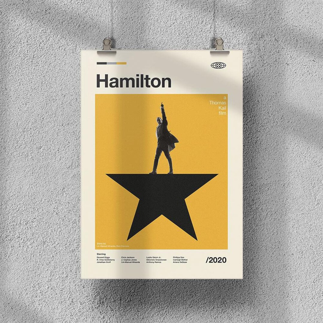 Hamilton Mid Century Modern Movie Poster, Retro Film Art Prints, Movie ...