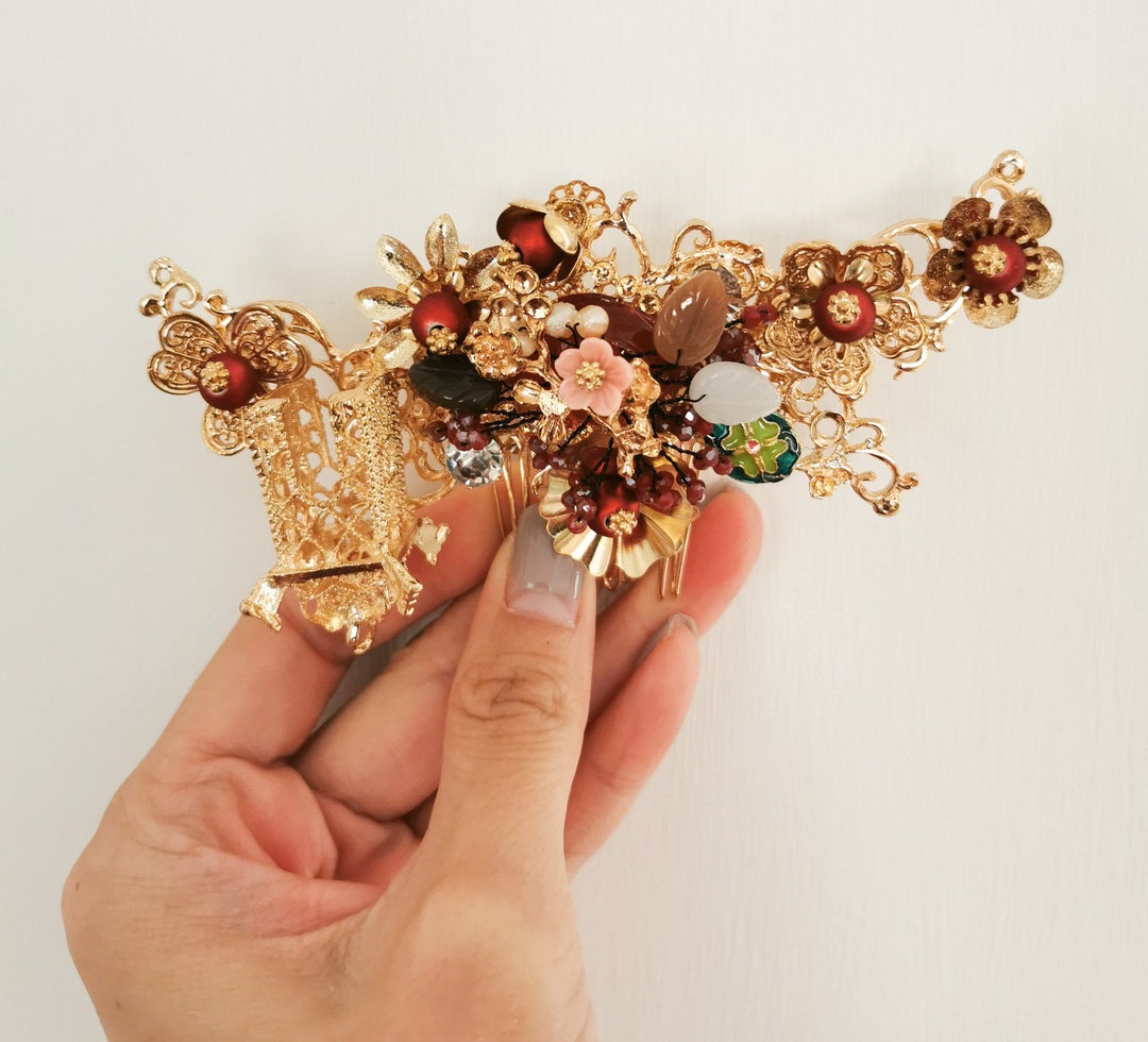 Chinese Hair Comb| Bridal Hair Piece | Chinese Bride | Chinese Tea ...