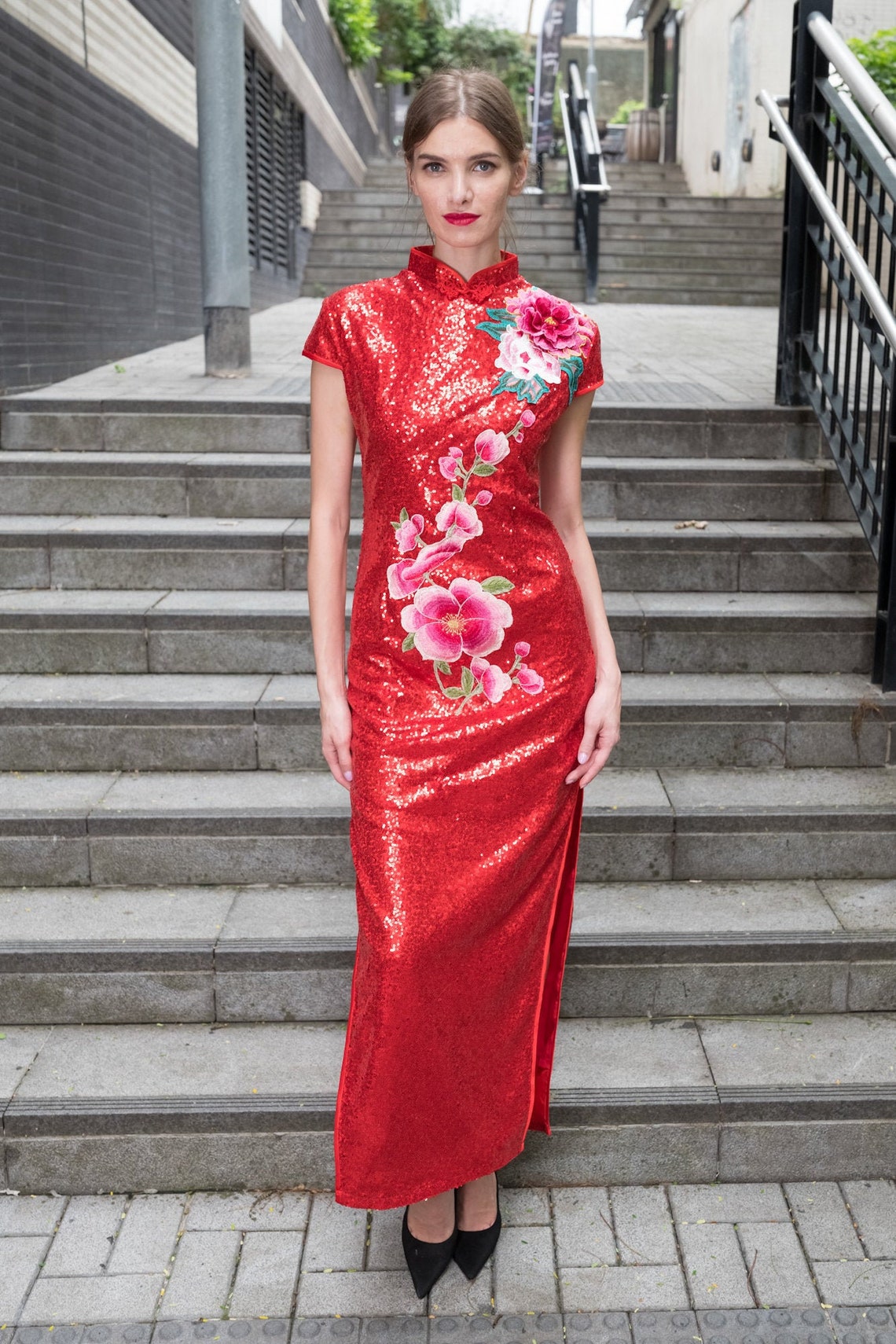 Sample Modern Cheongsam Red Chinese Bridal Dress Modern - Etsy