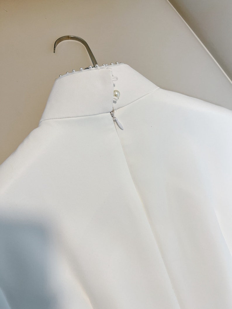 Mandarin Collar White Bridal Qipao Chinese Bridal Dress - Etsy