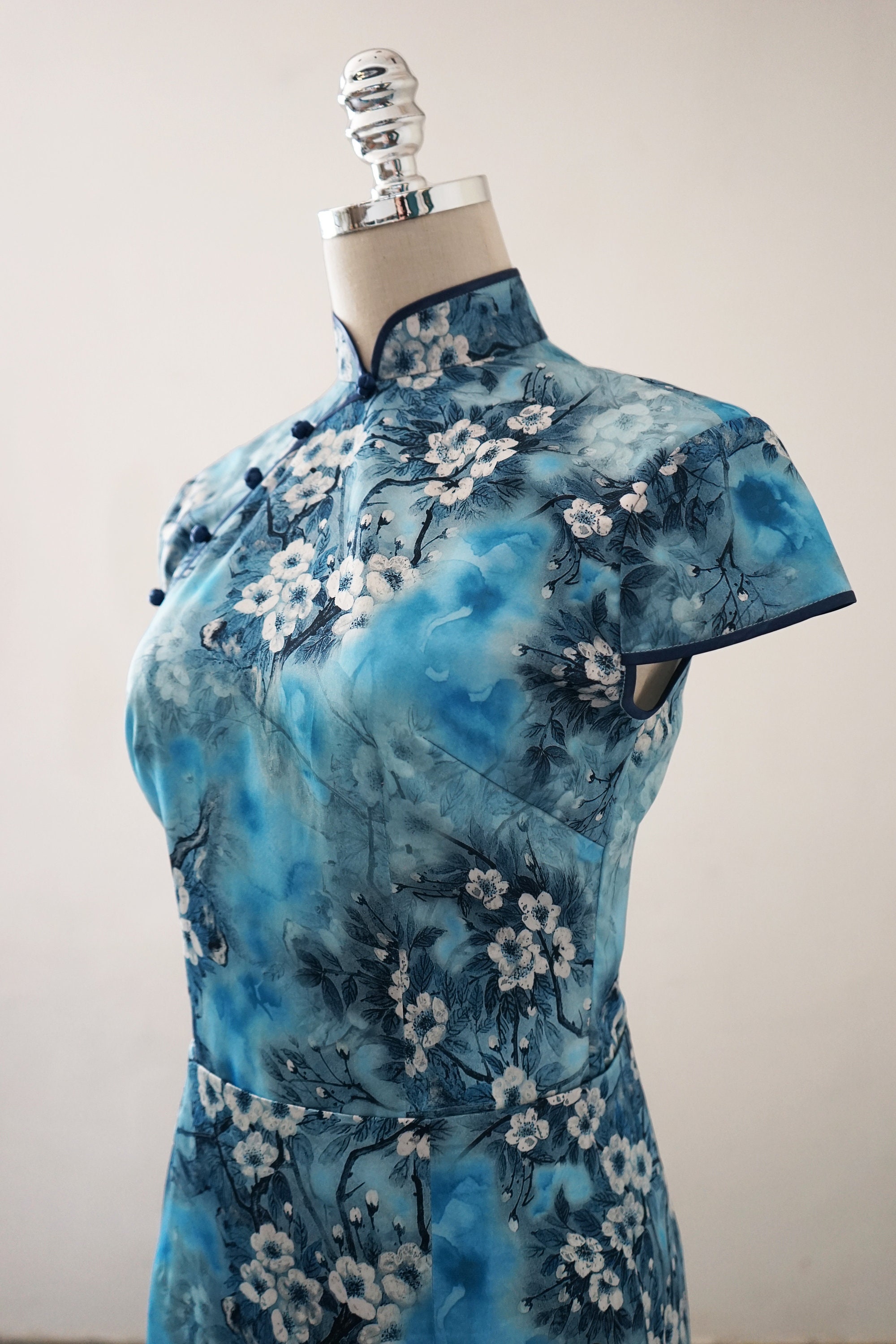 Sample Sale Two Piece Modern Qipao Mandarin Collar Midi - Etsy