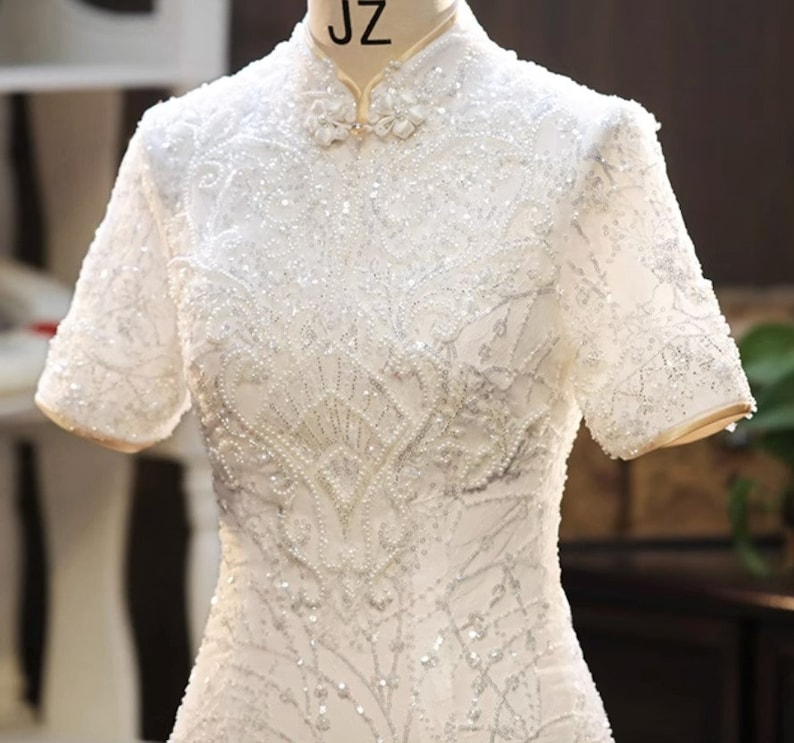 Embellished All Beaded Qipao | Bridal Qipao Cheongsam | Chinese Wedding ...
