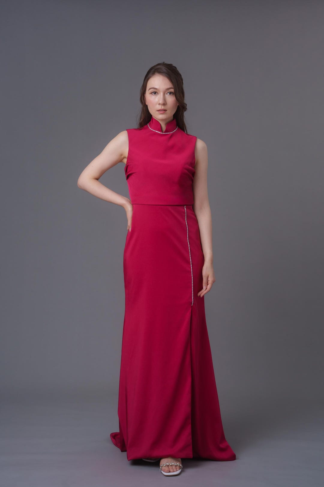 Sleeveless Open Back Qipao | Mandarin Collar | Modern Qipao | Tea ...