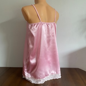 Sissy Pink Satin Doll Nightgown, Negligee Dress Top With Straps, Mmen's ...