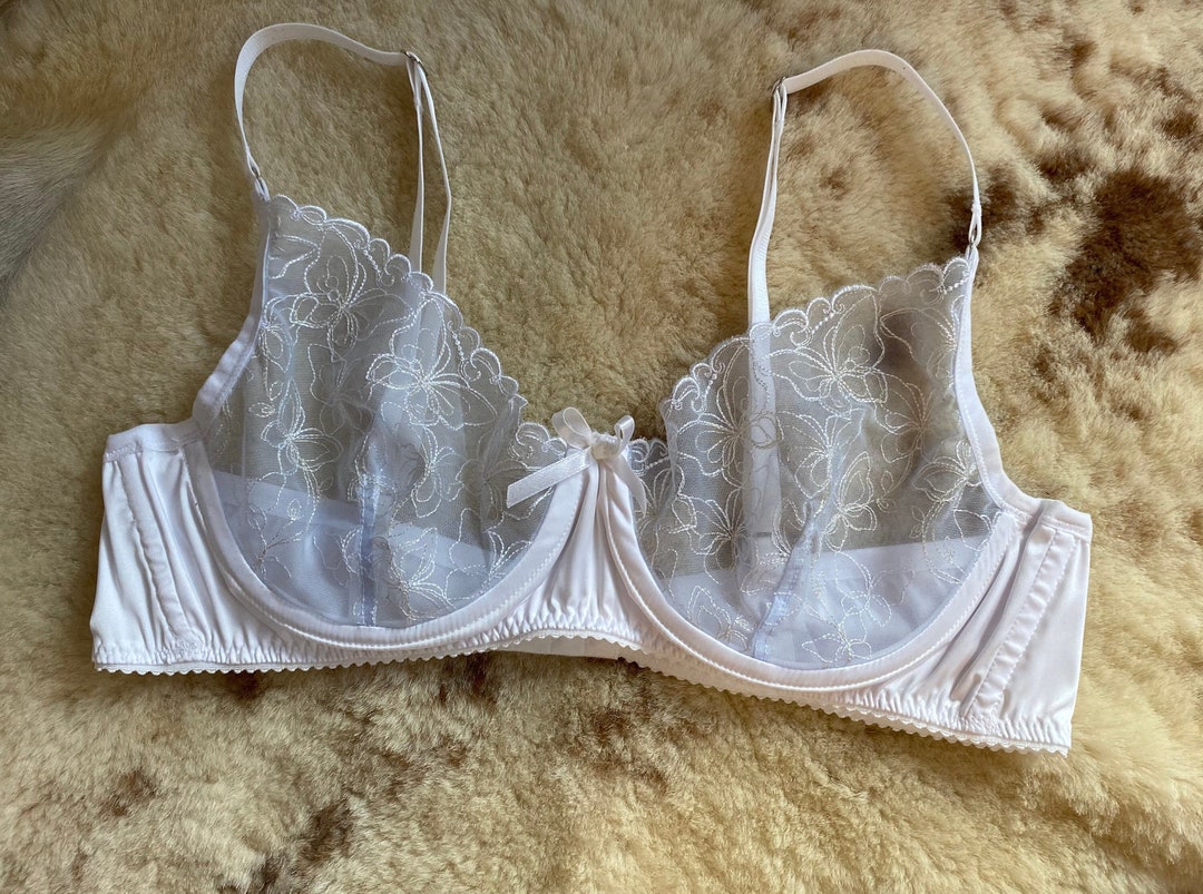 Men's Delicate Blue Lace Bra for Fancy Crossdressers, Luxury Silky Soft ...