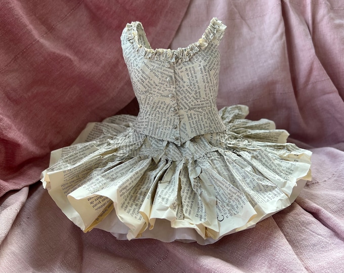 Ballet Dress Tutu Degas Inspired From Paper and Old Book Pages With ...