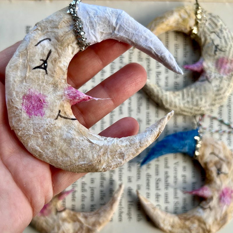 Paper Mache Moon - Etsy