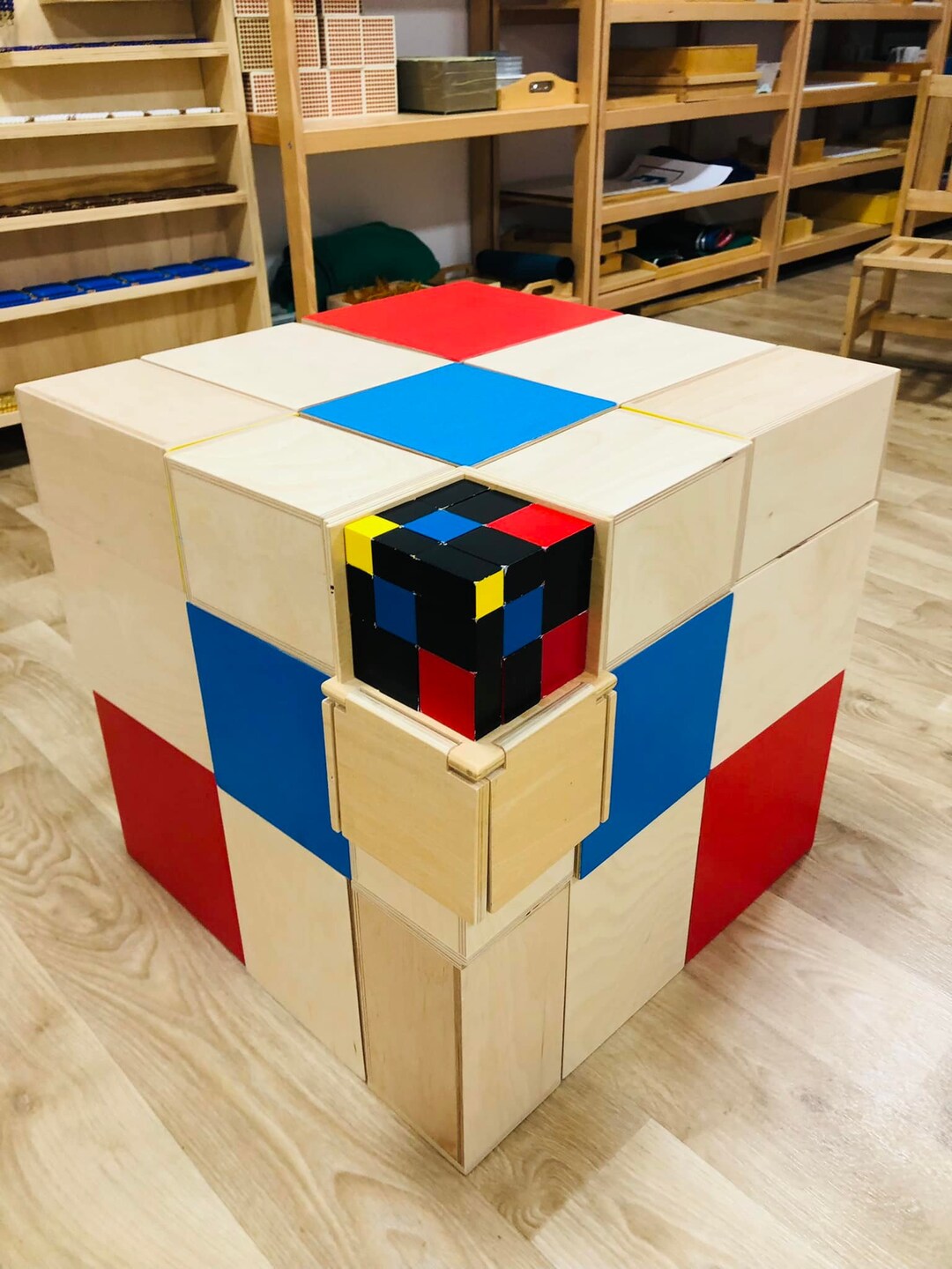 Big Montessori Binominal Trinominal Cube Giant Math Logic Wood Block ...
