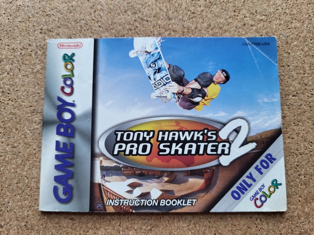 Authentic Game Boy Color Tony Hawk Pro Skater 2 Instruction Booklet - Etsy