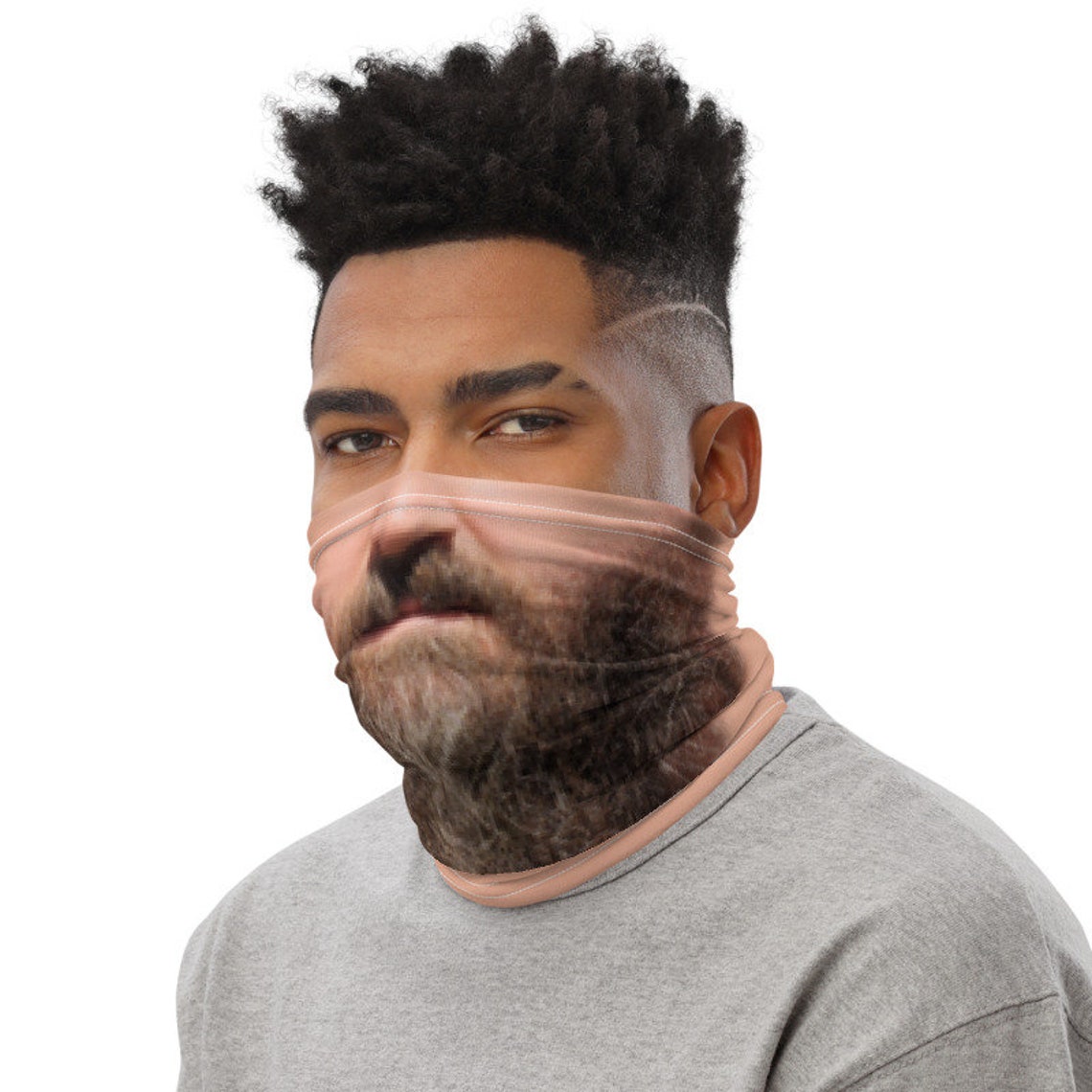Real Beard Neck Gaiter for Men or Women Beard Washable Face Mask ...