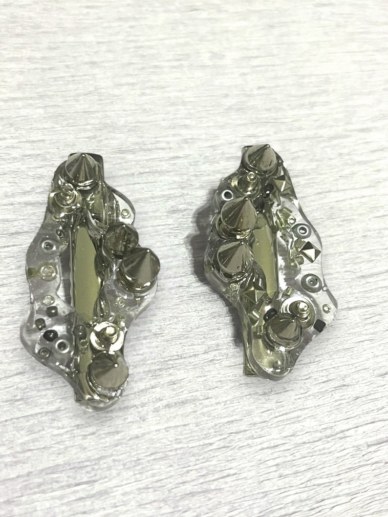 Spikes Screws and Studs Resin Hair Clips Set Y2K Cybercore Aesthetic - Etsy