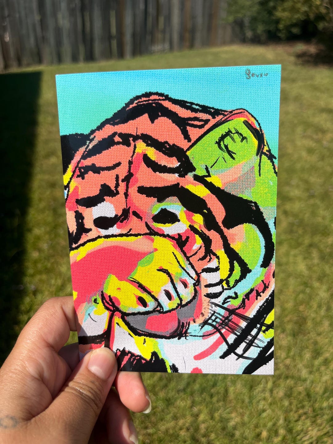 Shy Tiger 4x8 Art Print - Etsy