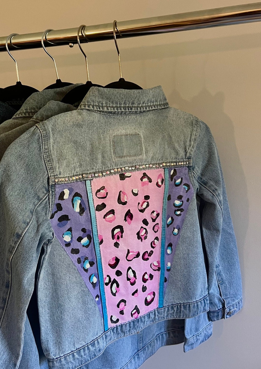 Kids Custom Denim Jacket Animal Print - Etsy