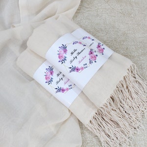 Cream Pashmina Scarf, Pashminas Wrap, Personalized Pashmina, Bridesmaid ...