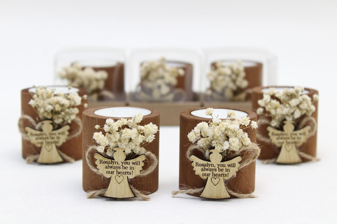 Bulk Personalized Funeral Favors Candles With Tag Memorial Favors ...