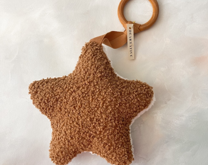Double Sensory Star Teether, Cuddle Paci, Lovey, Organic Sherpa, Teddy ...