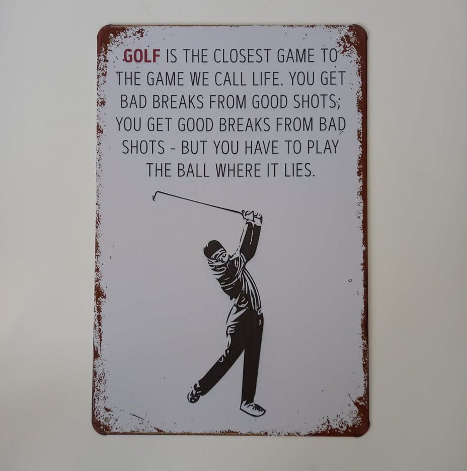 Vintage Metal Sign Golf Fun Gift Wall Art Golf is the Closest | Etsy