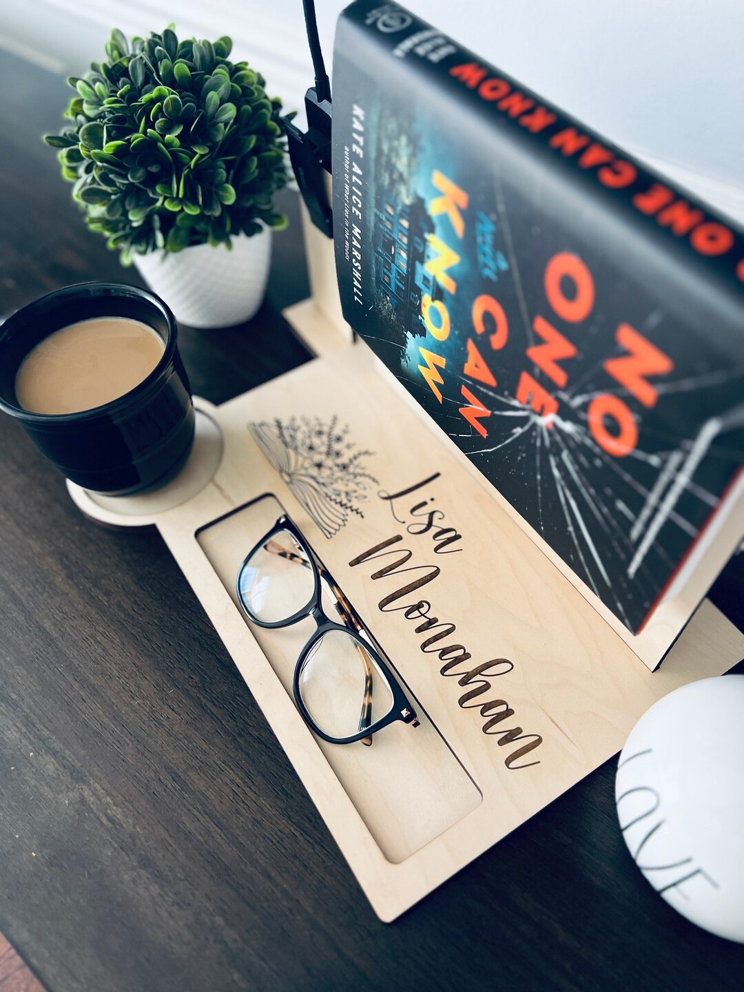 Book Stand | Personalized Wooden Book Stand | Gift for Book Lover ...