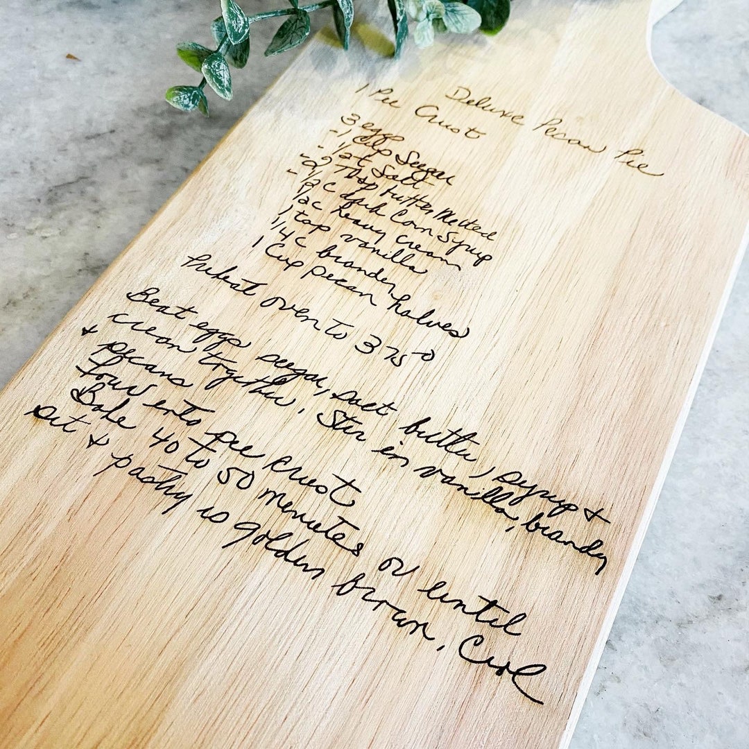 Engraved Handwritten Recipe Cutting Board - Etsy