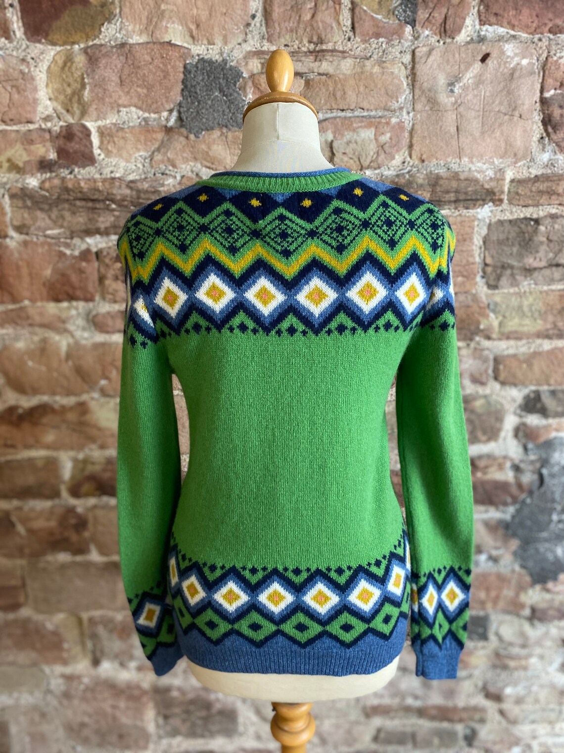 Heyton Lambswool Mix Fair Isle Style Cardigan. Still With Tag. | Etsy