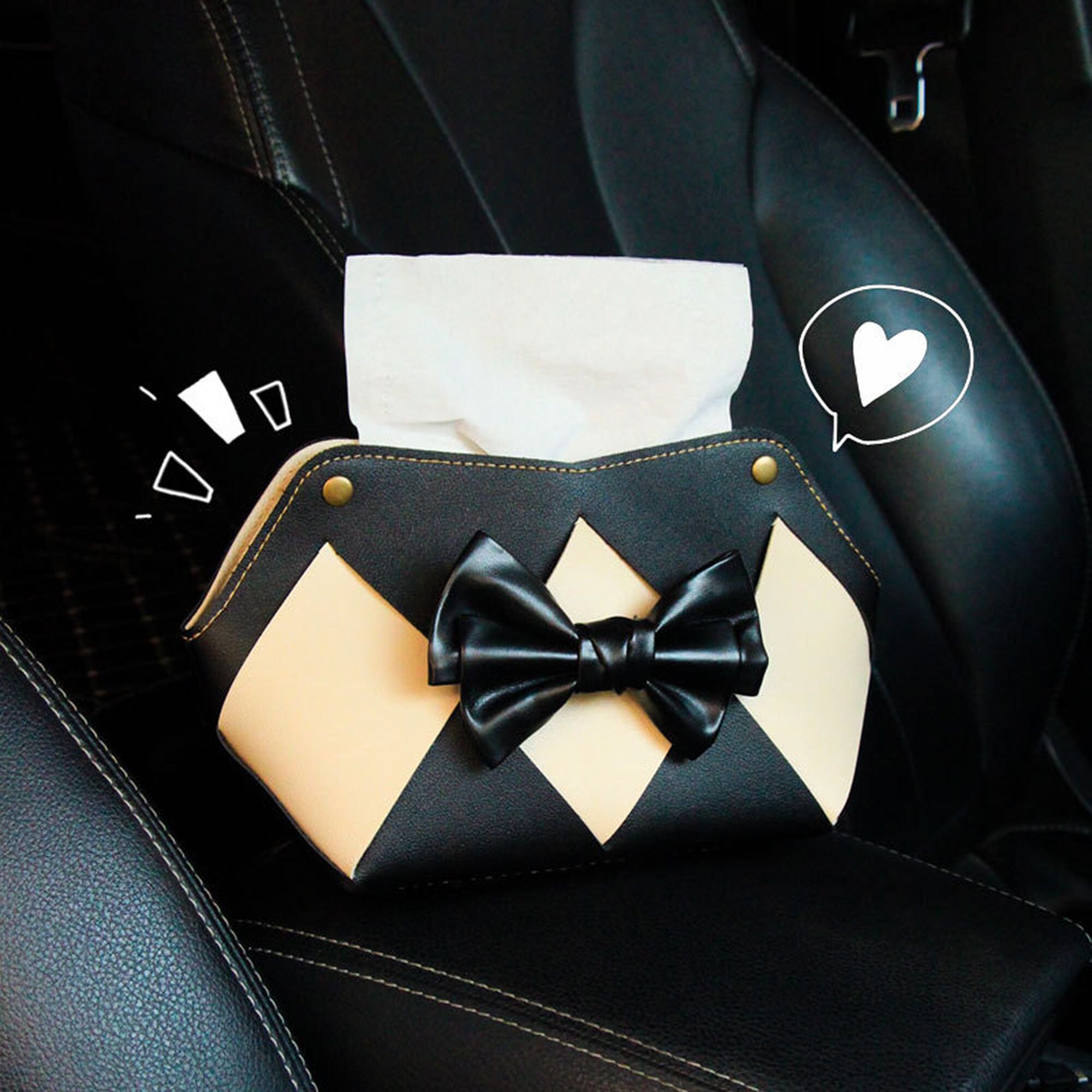 Women Car Tissue Box, Car Organizer, Car Tissue Holder, Armrest Tissue ...