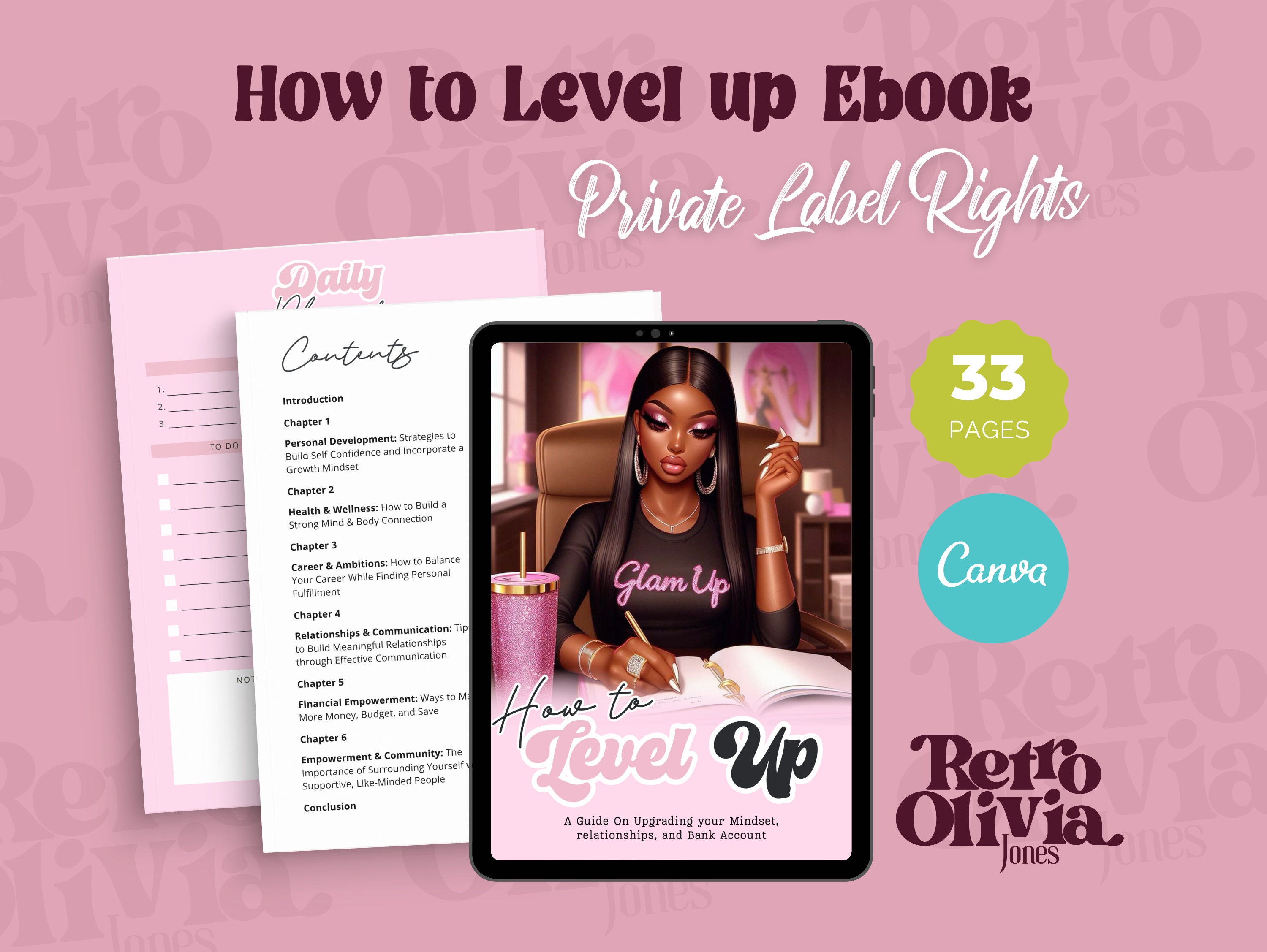 PLR How to Level up Ebook, a Guide of Self Care for Black Women Boss Babe Entrepreneurs, Private ...