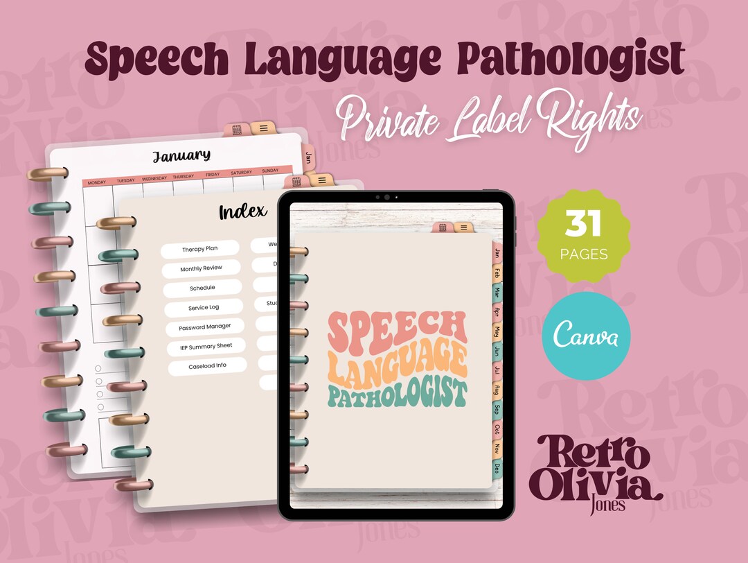 PLR 2024 - 2025 SLP Planner, Speech Language Pathologist Planner, Canva ...
