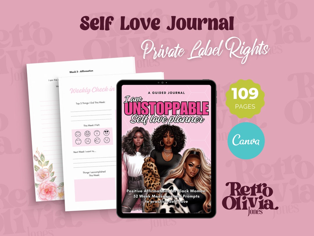 I Am Unstoppable Self Love Journal, Positive Affirmations for Black ...