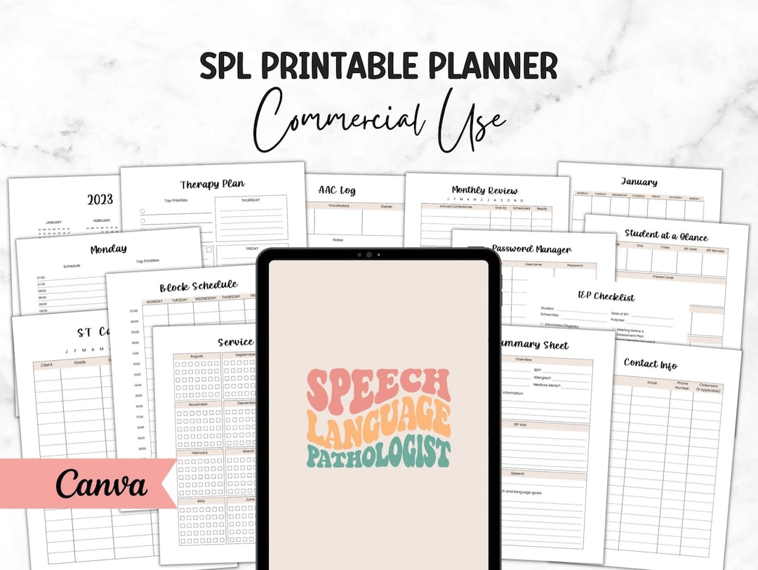 2024-2025 PLR Speech Language Pathologist, Therapy Canva Printable ...