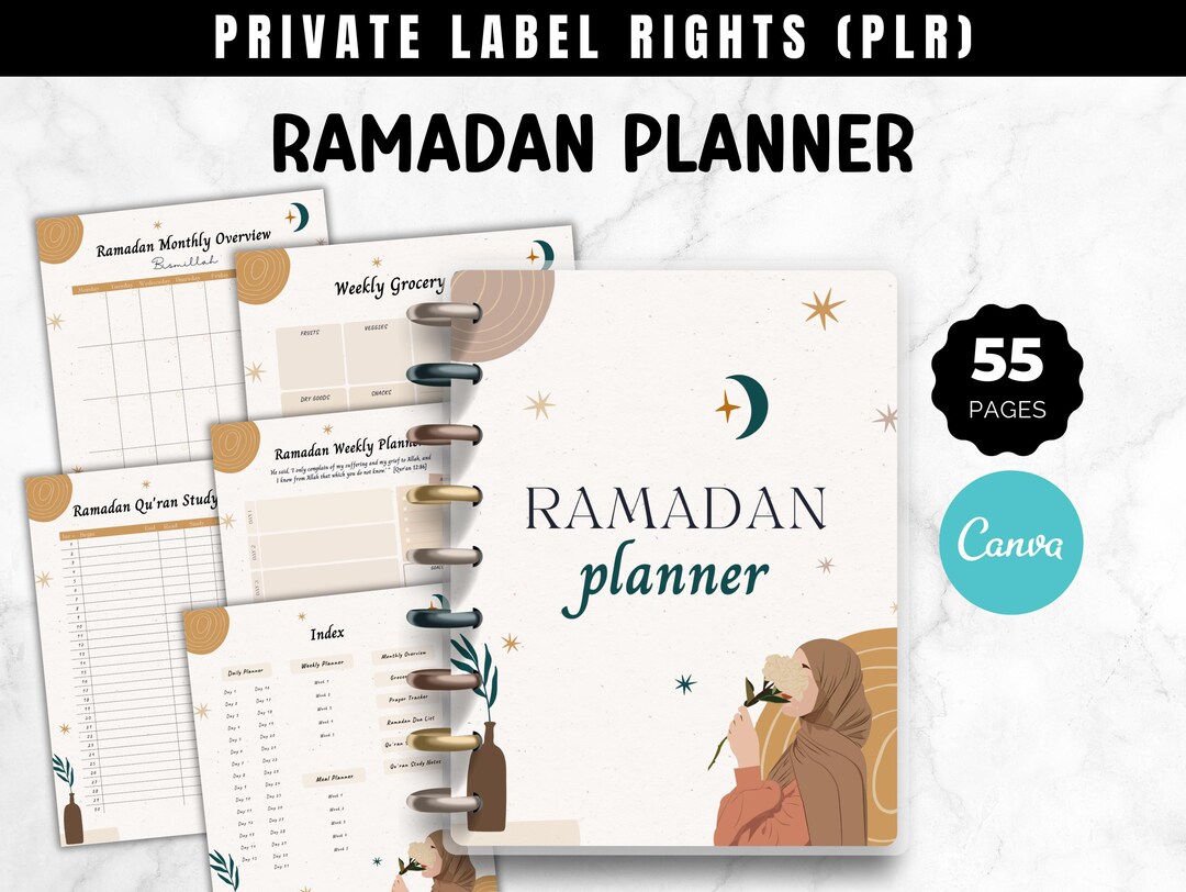 PLR Ramadan Planner, Quran Study Tracker, Dua List, Islam Planner ...
