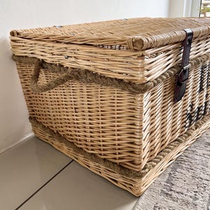 Extra Large Storage Basket With Lid - Wicker Basket Rustic Farmhouse ...