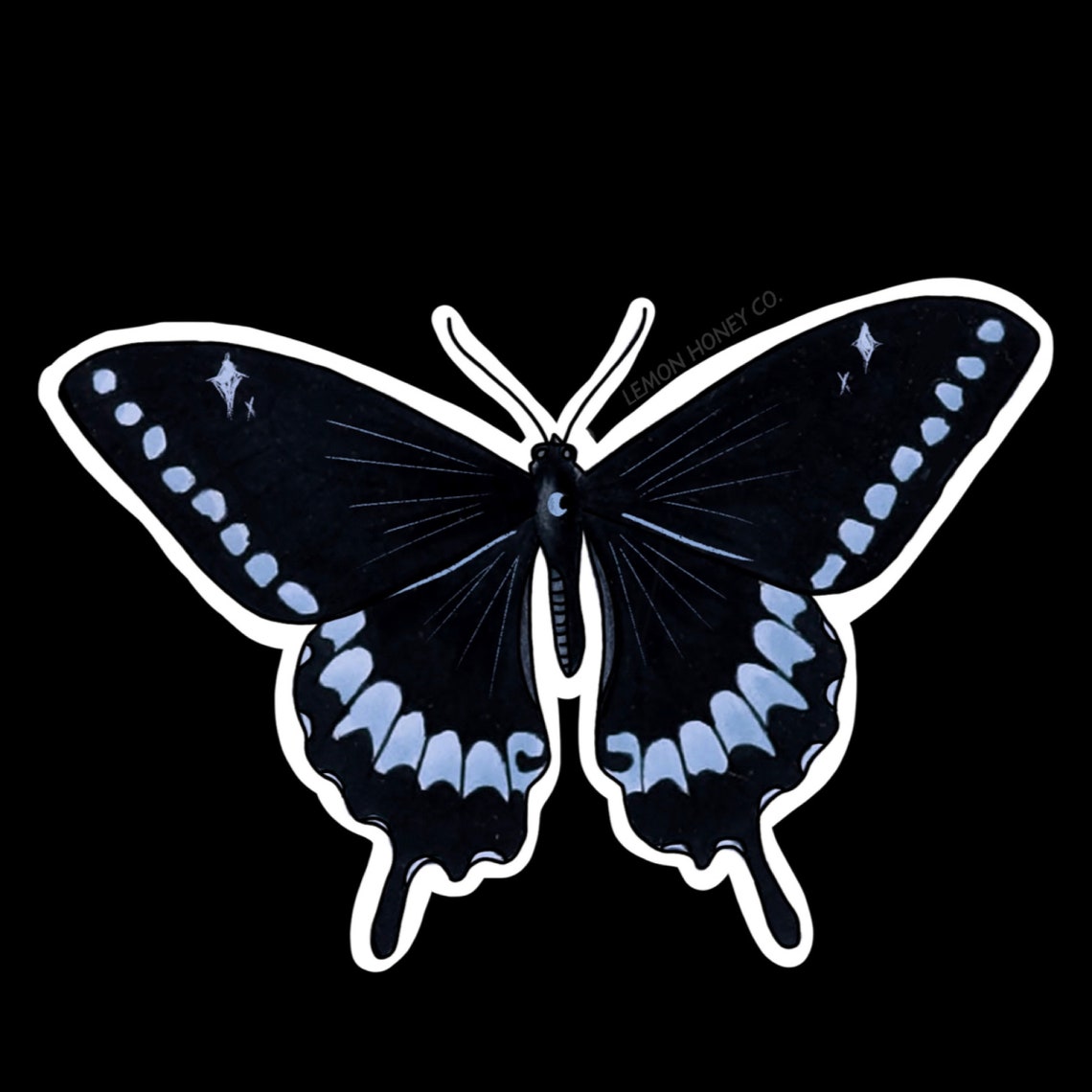 Dark Butterfly 3-inch Vinyl Sticker Edgy emo witchy | Etsy