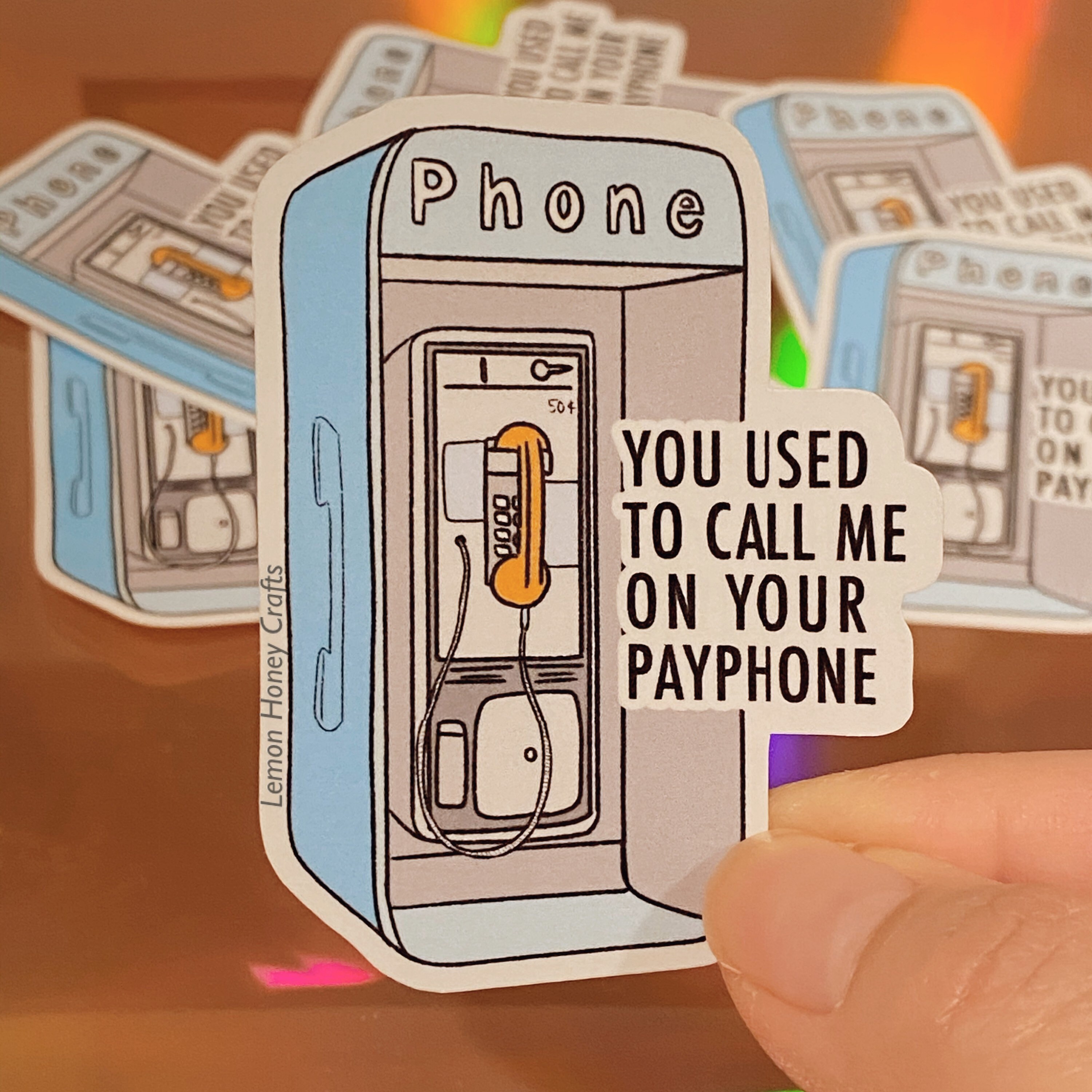 Payphone Sticker Decal You used to call me on your | Etsy
